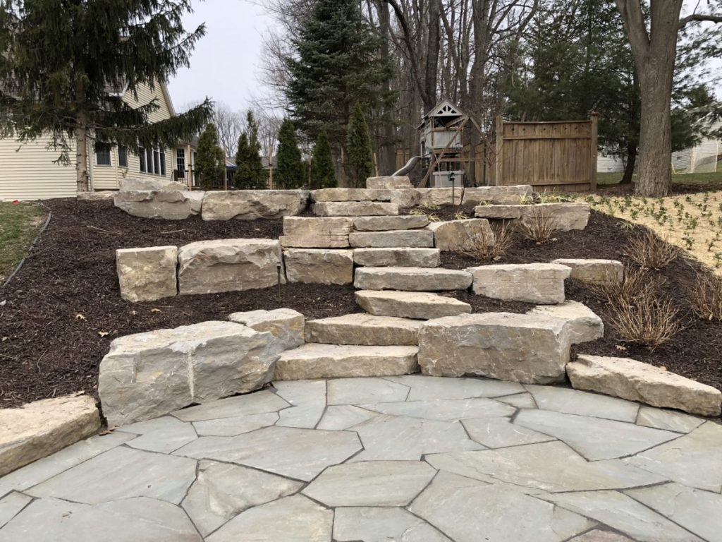 Multilevel Patio Area | View Platinum Ponds Landscaping Projects